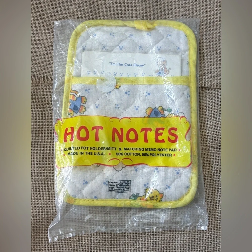 Vintage | Kitchen | Vintage Hot Notes Cat Pot Holder Notepad Set Kitsch ...
